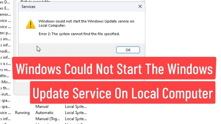 Solution: Windows could not start the Windows Update service on Local Computer - Mundowin