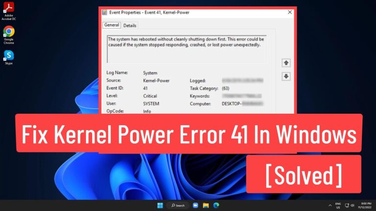 Cómo solucionar el error de Kernel Power 41 en Windows [Resuelto ... Cómo solucionar el error de Kernel Power 41 en Windows [Resuelto ...