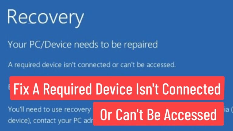 error 'dispositivo requerido no está conectado o no se puede acceder' en Windows - Mundowin