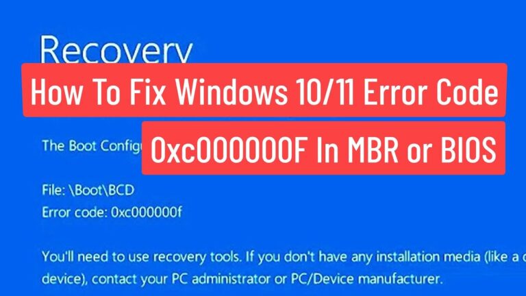 Solución: Error de BootBCD en Windows 10/11: 0xc000000F en MBR o BIOS ...