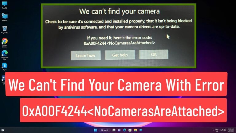 No Cameras Are Attached: Solución error code 0xA00F4244 en Windows 11/ ...