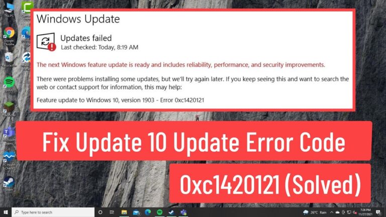 Solución para el código de error 0xc1420121 en la actualización de Windows 10 - Mundowin