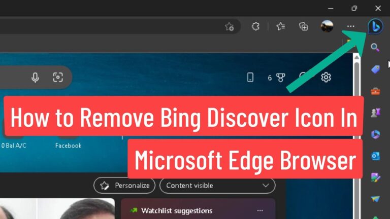 Entfernen Sie das Bing Discover-Symbol im Microsoft Edge-Browser – Mundowin
