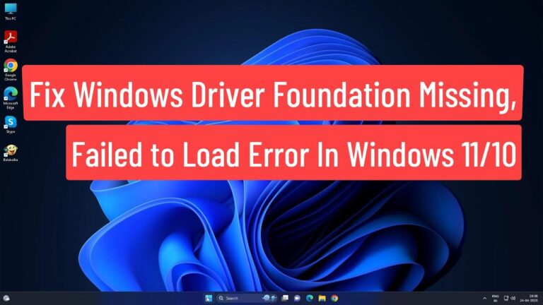 Fix for Windows Driver Foundation not loading or missing error in Windows 11/10 - Mundowin