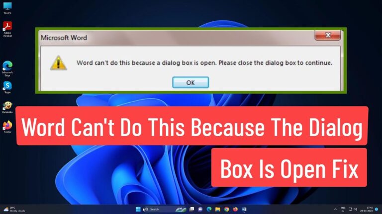 Solution for Word error: Dialog box open - Mundowin