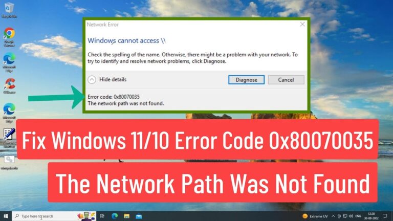 Solución al error de código 0x80070035 en Windows 11/10: ruta de red no ...