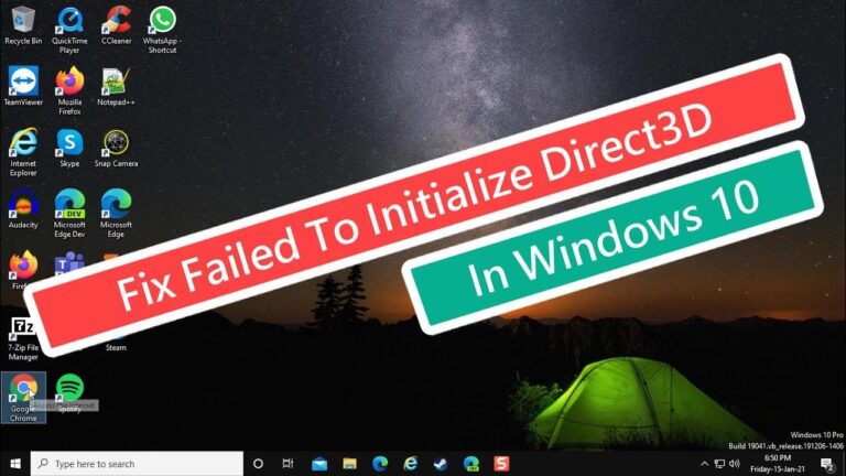 Solución para error initializing Direct3D en Windows 10 - Mundowin