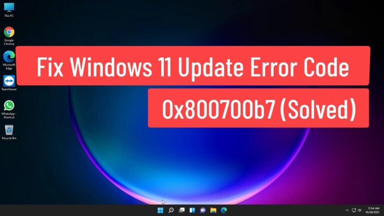Solución de Error de Actualización de Windows 11 (0x800700b7): Métodos ...