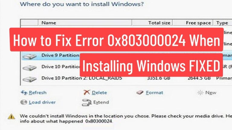 Solución Error 0x80300024 al instalar Windows: CD/USB booteable, comando diskpart y convertir a ...