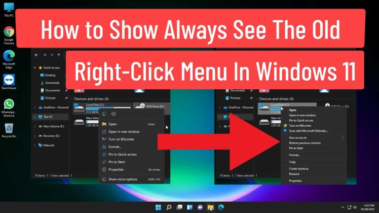 Mostrar siempre el menú de clic derecho antiguo en Windows 11 - Mundowin