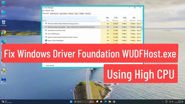 Fix Windows Driver Foundation WUDFHost.exe: High CPU Usage - Mundowin