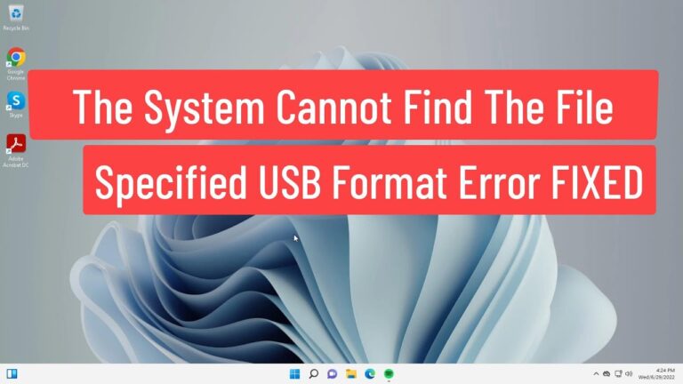 Error de formato USB: No se encuentra el archivo especificado ...