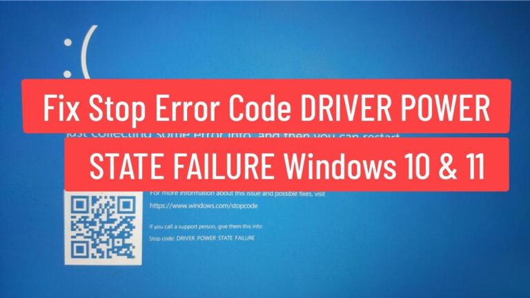 Solución STOP DRIVER POWER STATE FAILURE Windows 10 y 11 - Mundowin