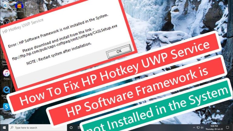 Cómo solucionar el error de HP Hotkey UWP Service - Framework de ...