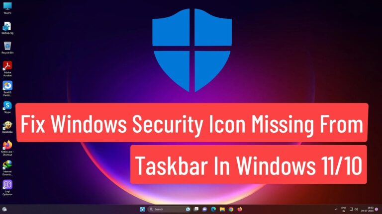 Add Windows Security Icon to Taskbar - Mundowin
