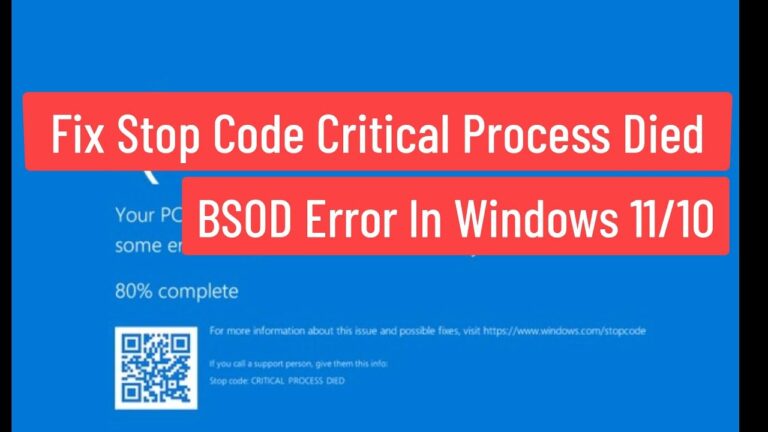 Solución a Error Stop Code Critical Process Died en Windows 10/11 ...