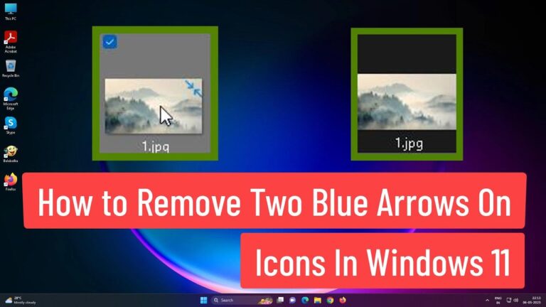 Remove two blue arrows on Windows 11 icons - Mundowin