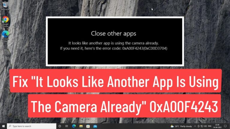 Error de la app de cámara: Otro app está usando la cámara Código de ...