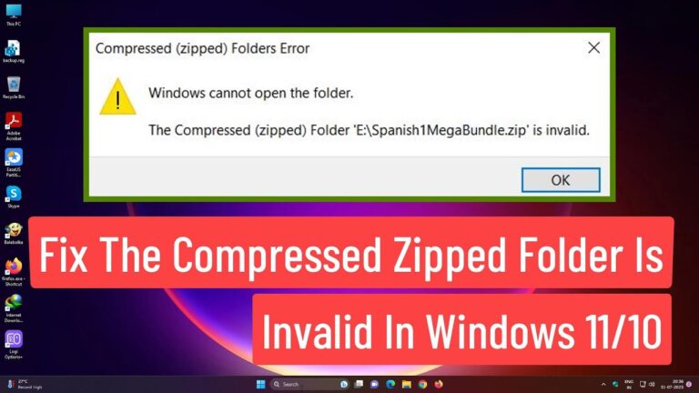 Solucionar error Compressed Zipped Folder Is Invalid en Windows 11/10 ...