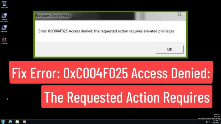 Solucionar error 0xC004F025: Acceso denegado - Mundowin
