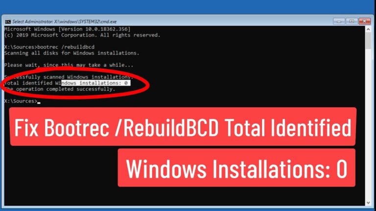 Reparar Bootrec /RebuildBCD Windows: 0 instalaciones identificadas ...