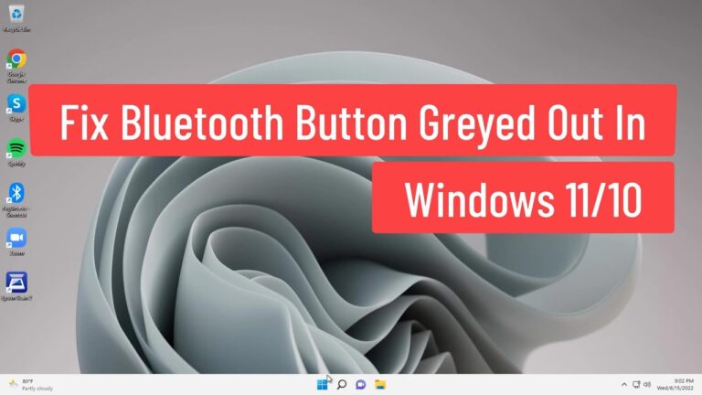 Solución: Activar el botón Bluetooth en Windows 11/10 - Mundowin