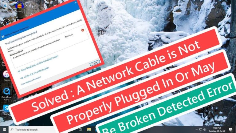Error detectado: Cable de red mal conectado o puede estar roto ...