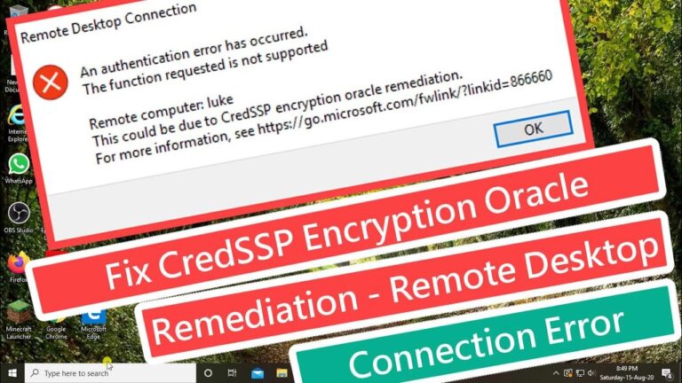 Solución error CredSSP Encryption Oracle - Tutorial paso a paso en ...