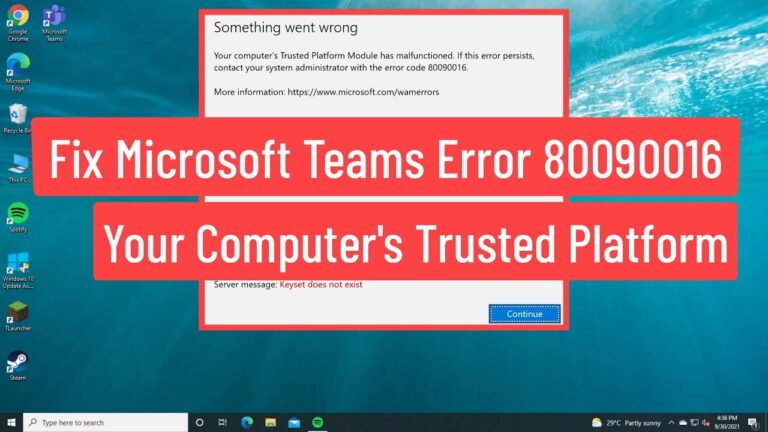 Solución error Microsoft Teams 80090016 TPM dañada - Mundowin