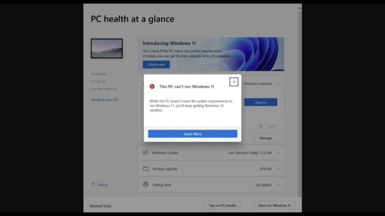 Error de instalación de Windows 11 - PC no compatible con Windows 11 ...
