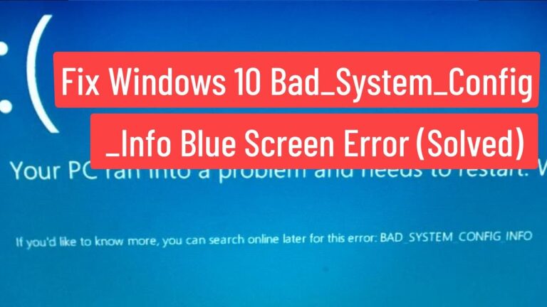 Solución al error Bad_System_Config_Info en Windows 10 - Mundowin