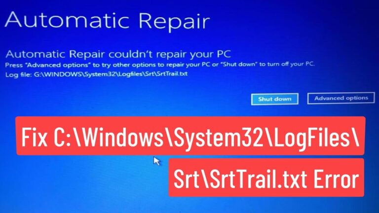 Solución error SrtTrail.txt en Windows 11/10 - Mundowin