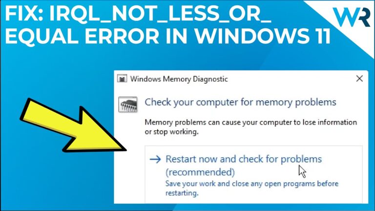 Cómo solucionar el error IRQL_NOT_LESS_OR_EQUAL en Windows 11. - Mundowin