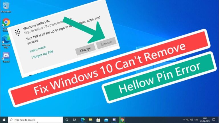 Solución para error al eliminar Windows Hello PIN en Windows 10 - Mundowin