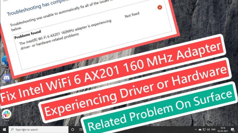 Solución problemas adaptador Intel WiFi 6 AX201 160 MHz en Microsoft Surface: tutorial en video ...