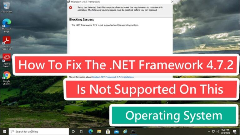 Cómo solucionar el error .NET Framework 4.7.2 no es compatible con este ...