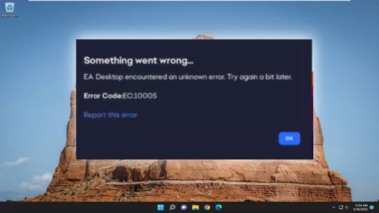 Solución EA Desktop Error Code 10005 en PC con Windows - Mundowin