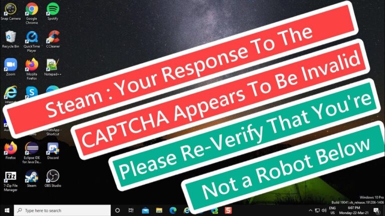 Error en respuesta de CAPTCHA en Steam. Soluciones en video tutorial. - Mundowin