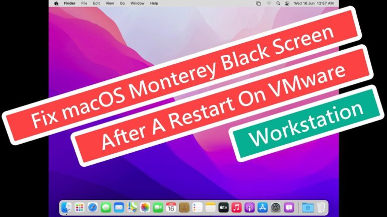 macOS Monterey Black Screen Solution After Rebooting on VMware - Mundowin