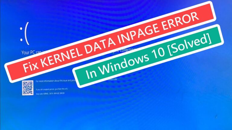 Corregir KERNEL DATA INPAGE ERROR en Windows 10 - Mundowin