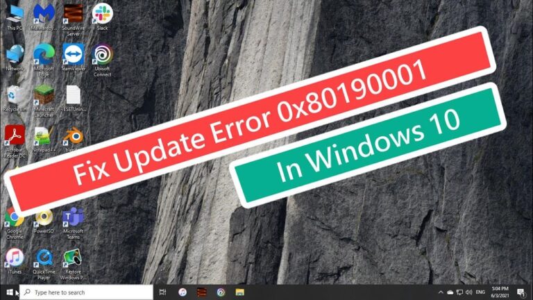 Cómo solucionar el error de actualización 0x80190001 en Windows 10 - Mundowin