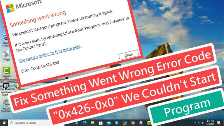 Solución Error 0x426-0x0 al iniciar Microsoft Office: Reparación rápida ...