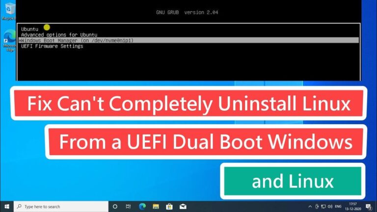Cómo desinstalar Linux de un arranque dual UEFI Windows y Linux. - Mundowin