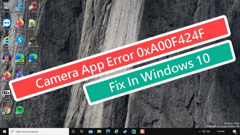 Solución al error 0xA00F424F en la aplicación de cámara en Windows 10 ...