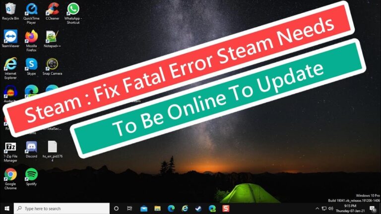 Error fatal de Steam necesita estar en línea para actualizar - Mundowin
