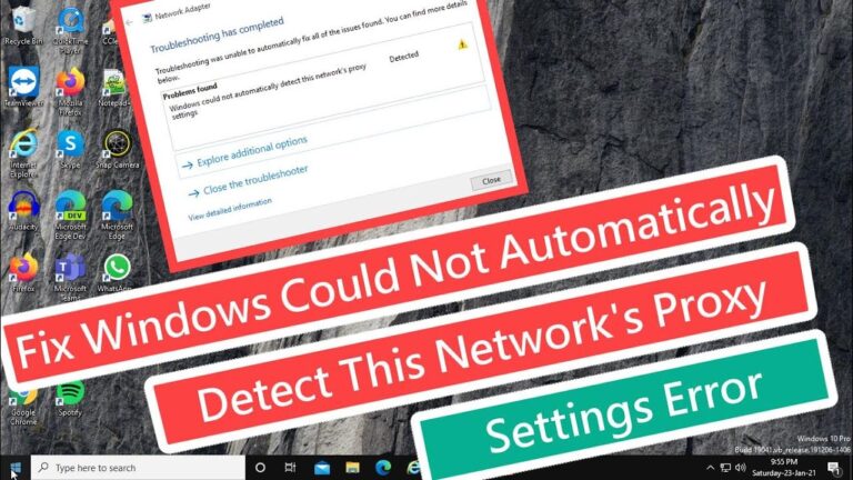 Fix Windows error automatically detecting proxy settings for this network - Mundowin