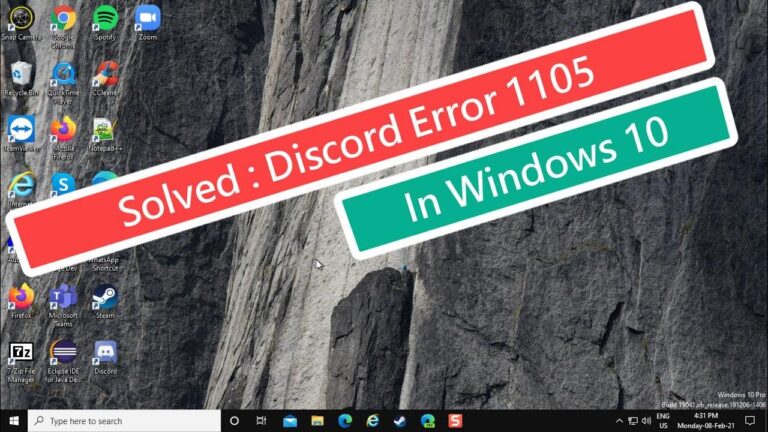 Error Discord 1105 en Windows 10 - Mundowin