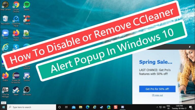 Disable or remove the CCleaner alert popup in Windows 10 - Mundowin