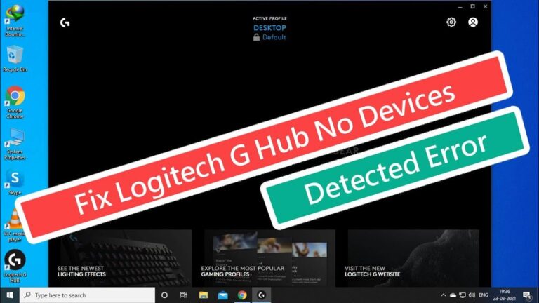 Corrigiendo el error No se detectan dispositivos en Logitech G Hub ...