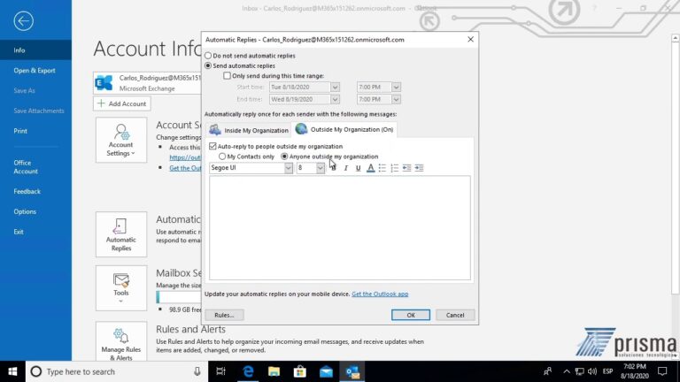 Cómo configurar mensaje fuera de la oficina en outlook - Mundowin Cómo configurar mensaje fuera de la oficina en outlook - Mundowin